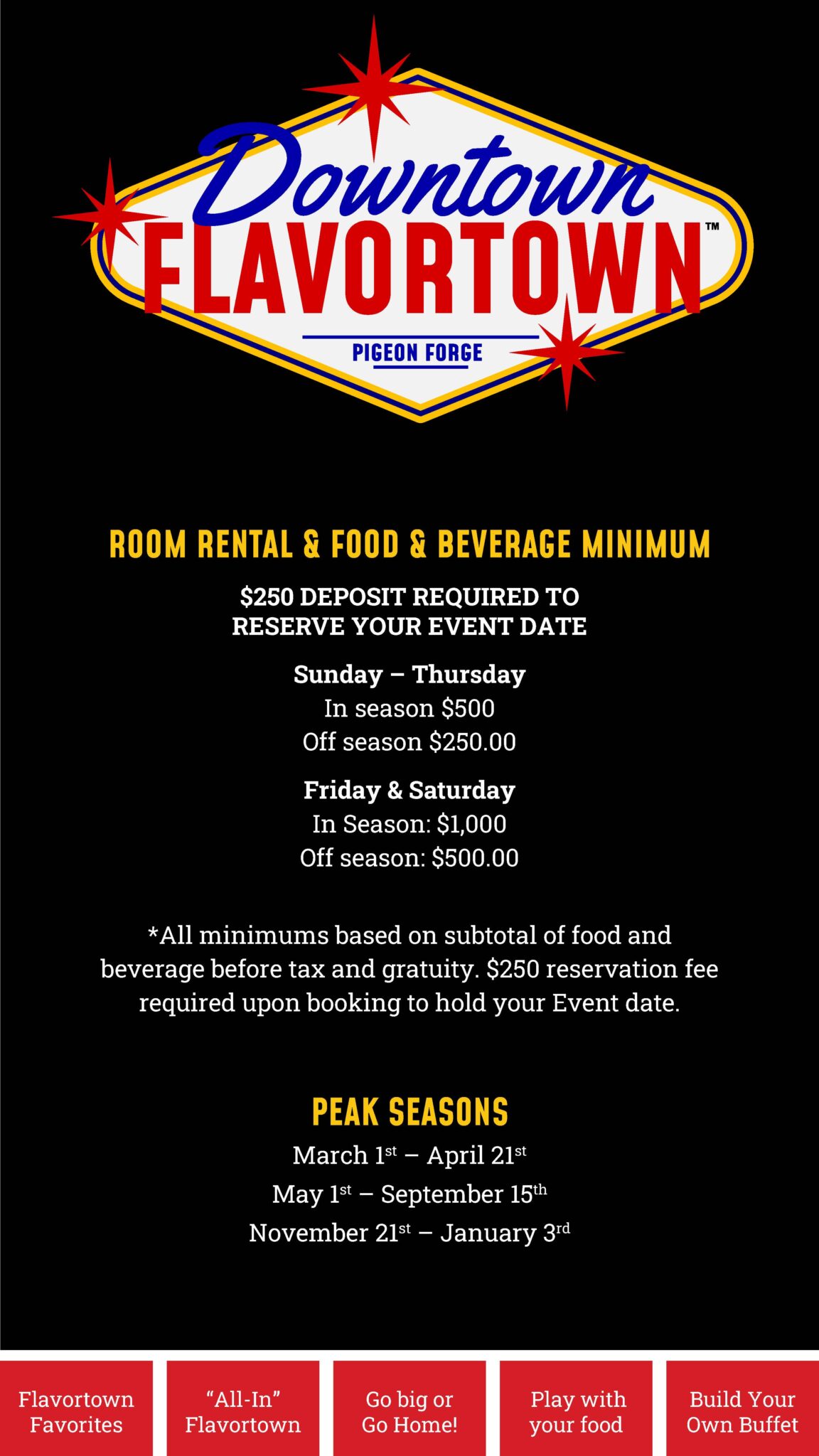 Parties & Events | Downtown Flavortown